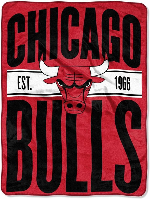 Chicago Bulls Blanket 46x60 Micro Raschel Clear Out Design Rolled ...
