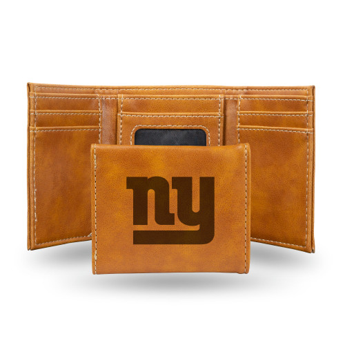 New York Giants Wallet Trifold Laser Engraved - Sports Fan Shop
