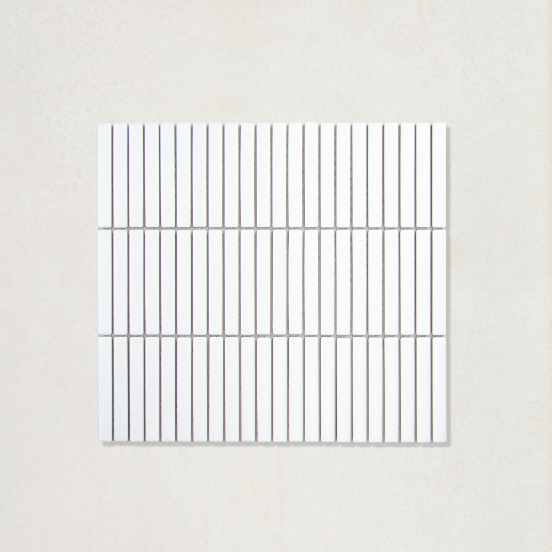 Yubi Solid White Matt Finger Tile 92mm | Floor and Wall Tiles | Tile Space