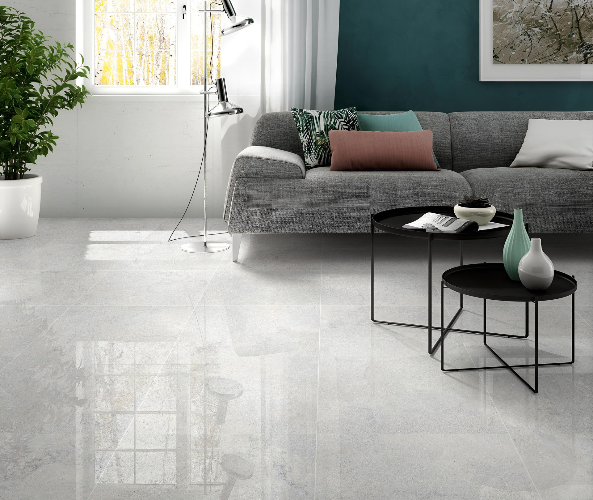 Pure Stone Light Grey Polish 60 | Floor and Wall Tiles | Tile Space