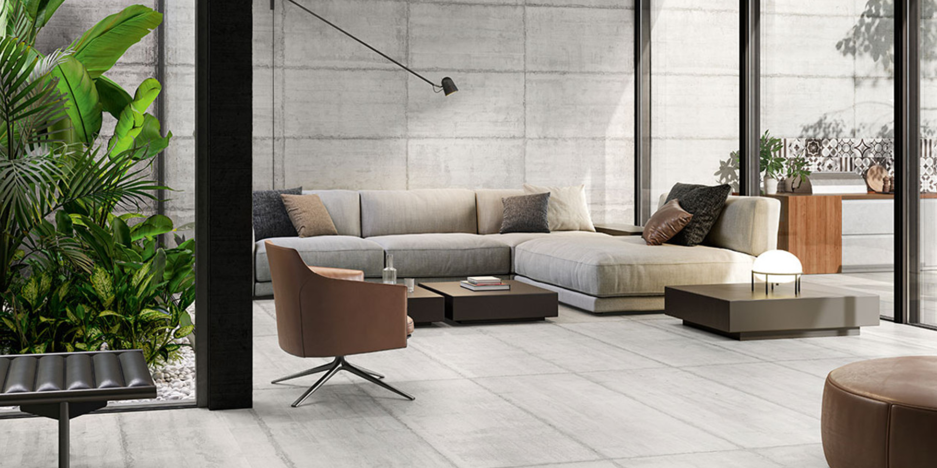 8 Contemporary Floor Tile Designs For Your Living Room - Tile Space