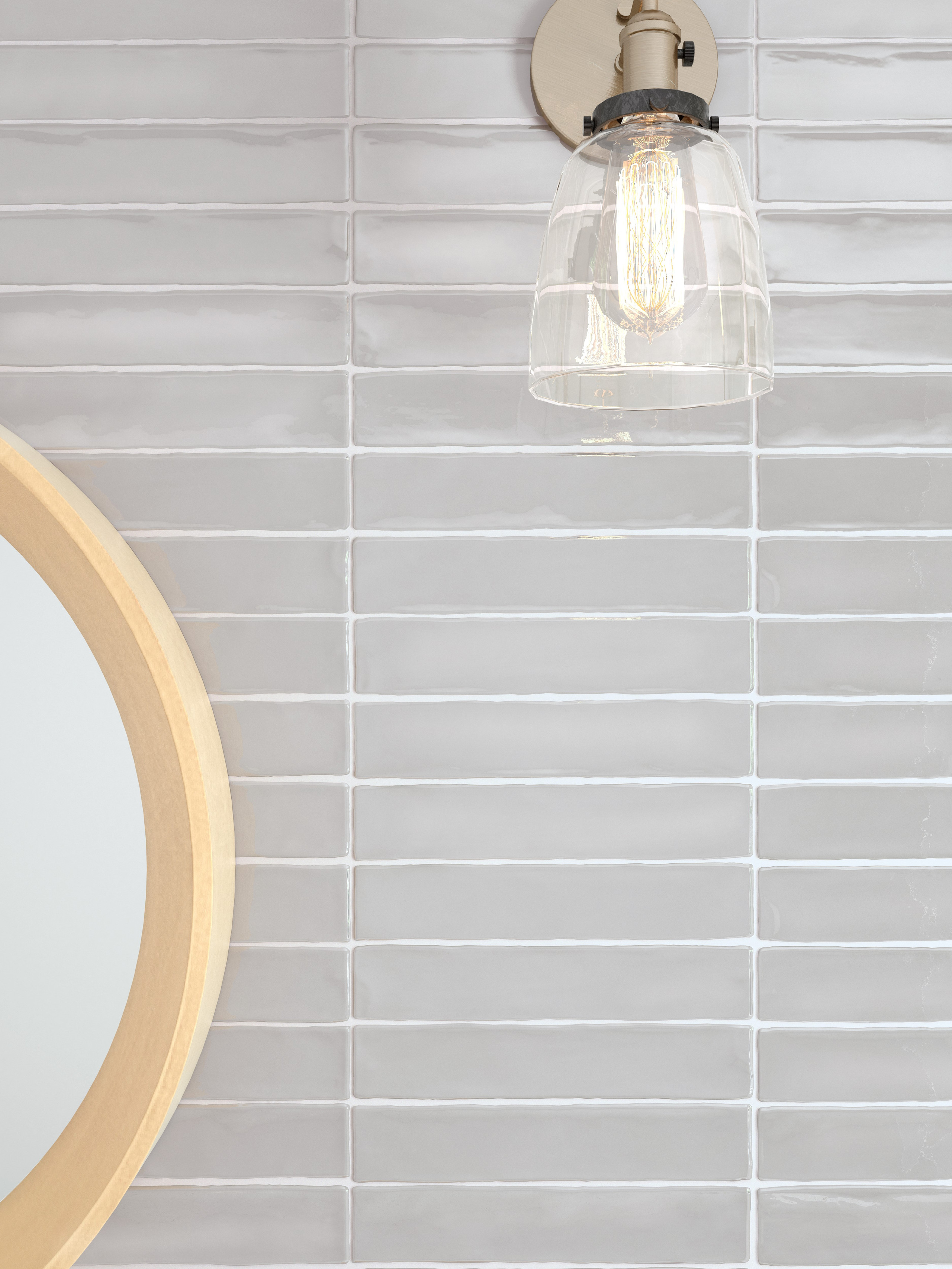 Dandy Light Grey Gloss 5x50cm | Wall Only Tiles | Tile Space