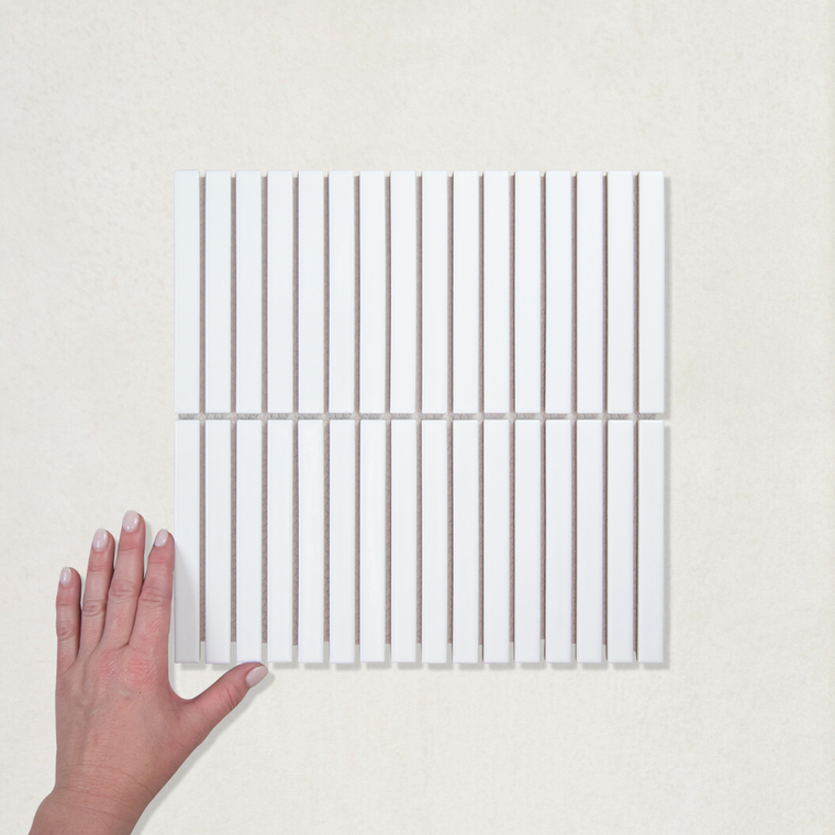 Straight Bone White Matt Finger Mosaic 15mm | Floor and Wall Tiles ...
