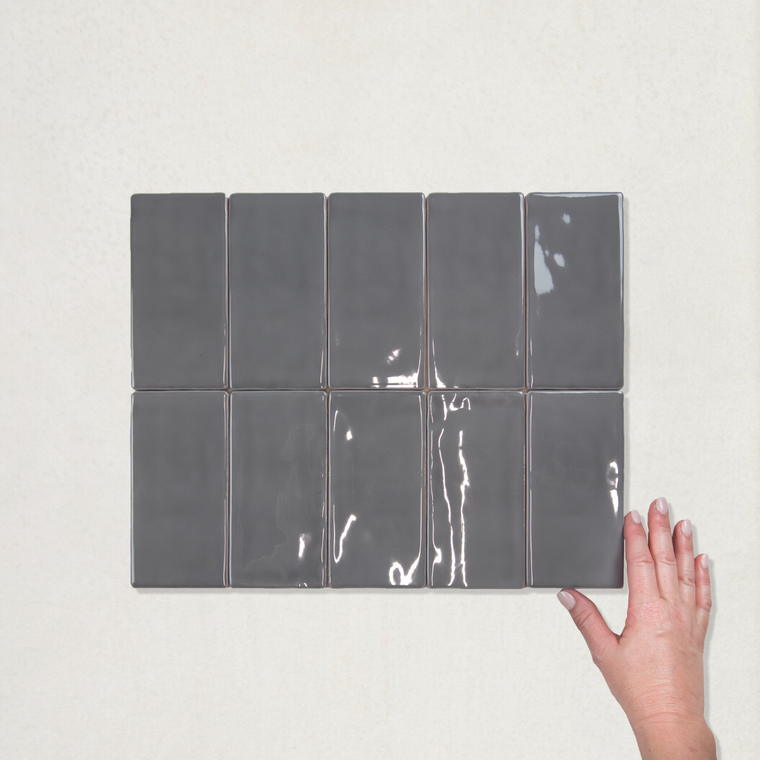 Luxe Smoke Grey Gloss 7.6x15.2 | Wall Only Tiles | Tile Space