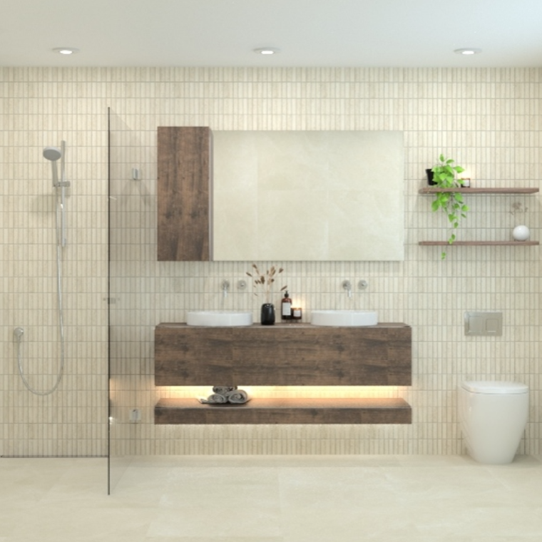 I Travertini Bianco Vein Cut Mosaic | Floor and Wall Tiles | Tile Space