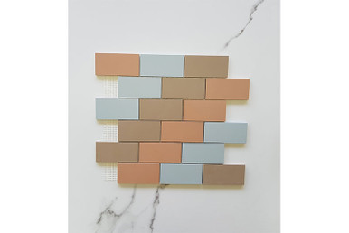 Micro Subway Mix Mou Azure Terra | Floor and Wall Tiles | Tile Space