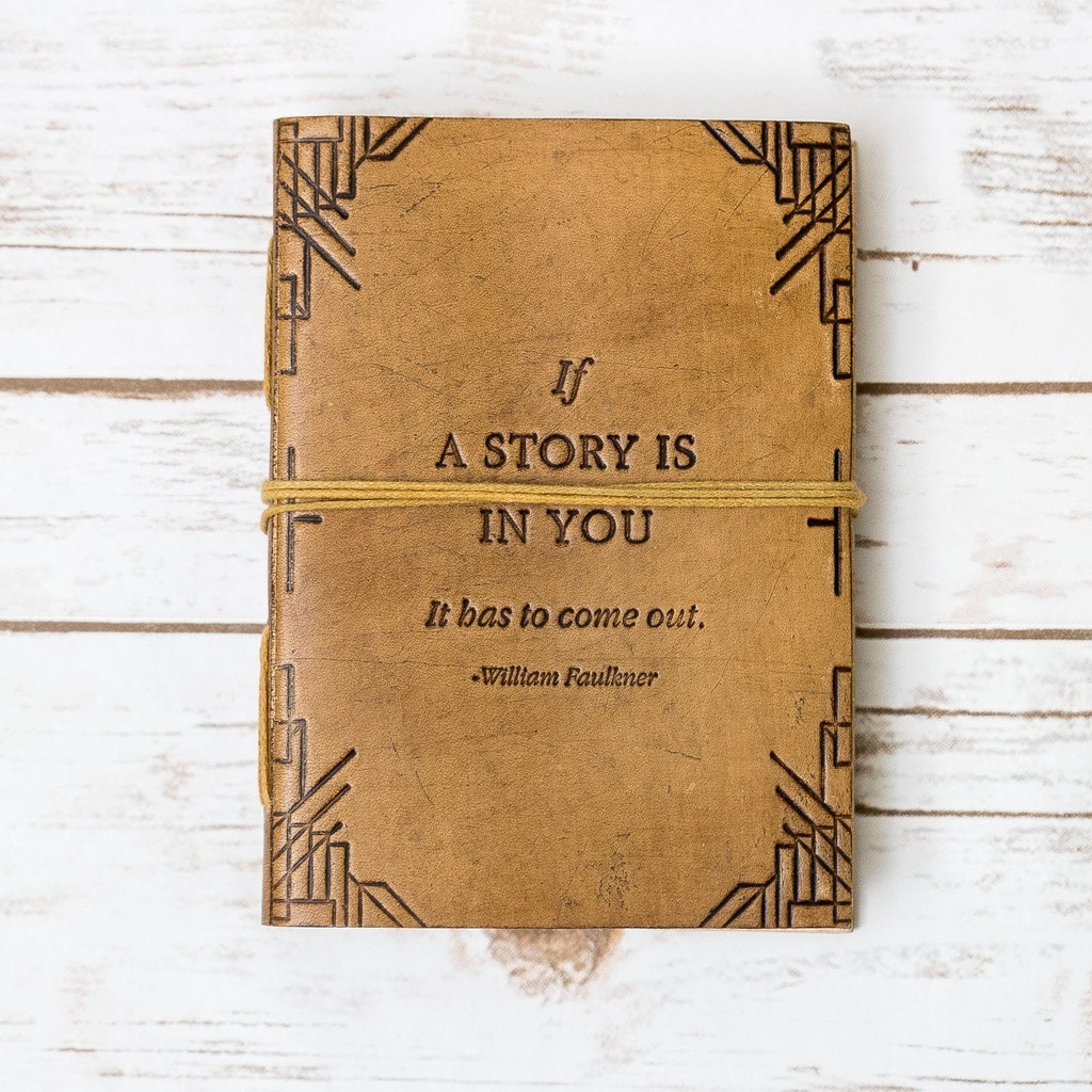 "If A Story" Handmade Leather Journal - SE Bazaar