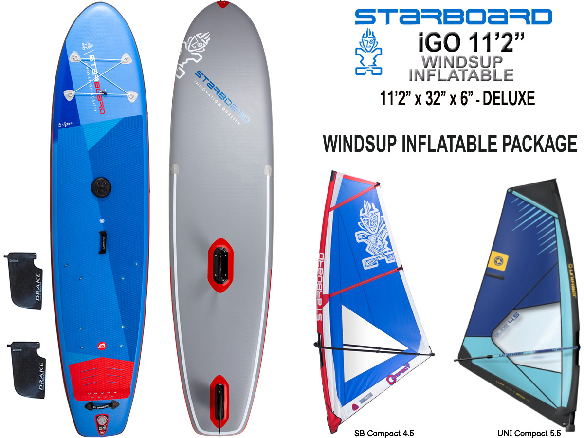 Starboard iGo 11'2" Deluxe Inflatable WindSUP Package