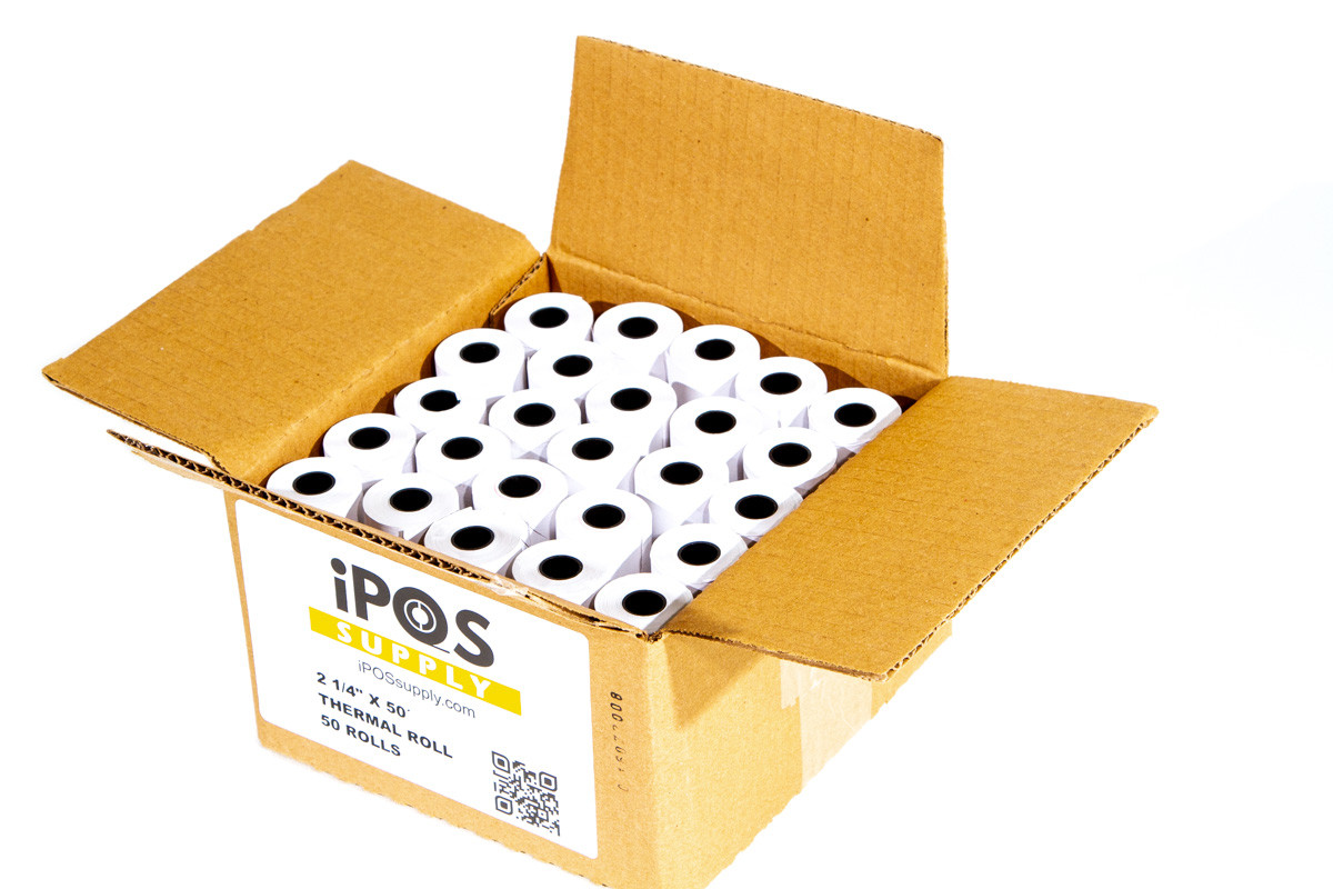 3 1/8 inch X 230 feet Thermal Receipt Paper Rolls (Box of 50 Rolls)