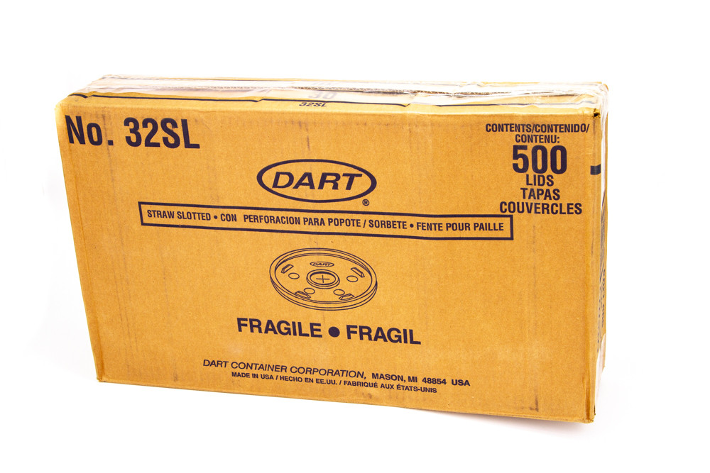 Dart 32SL Translucent Lid with Straw Slot - 500/Case
