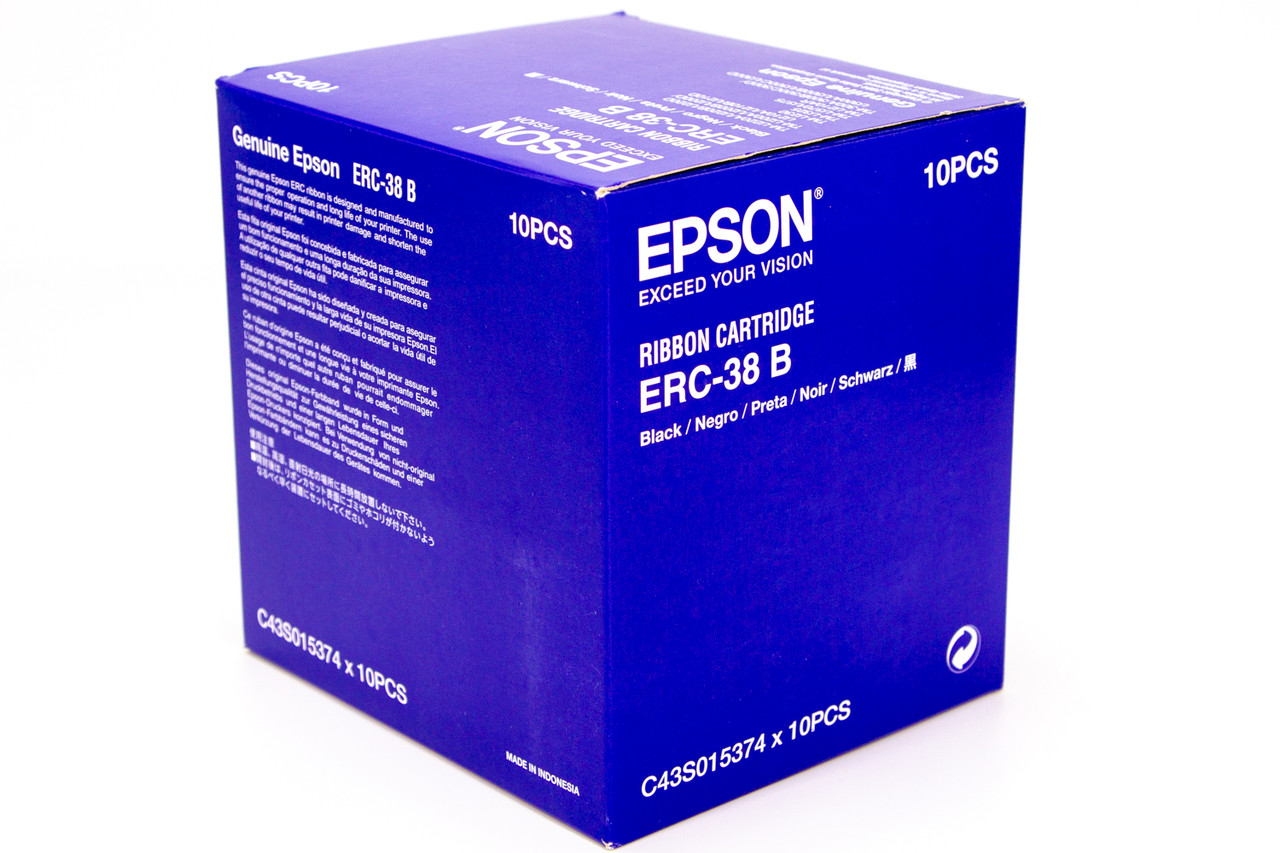 Genuine Epson Black Print Ribbon (ERC-38B), 10 Ribbons
