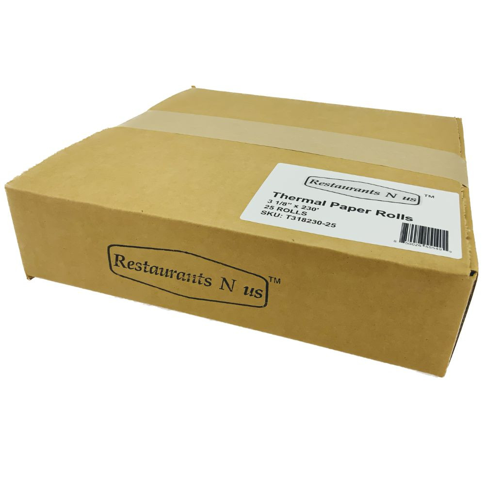 3 1/8 inch X 230 feet Thermal Receipt Paper Rolls (Box of 50 Rolls)
