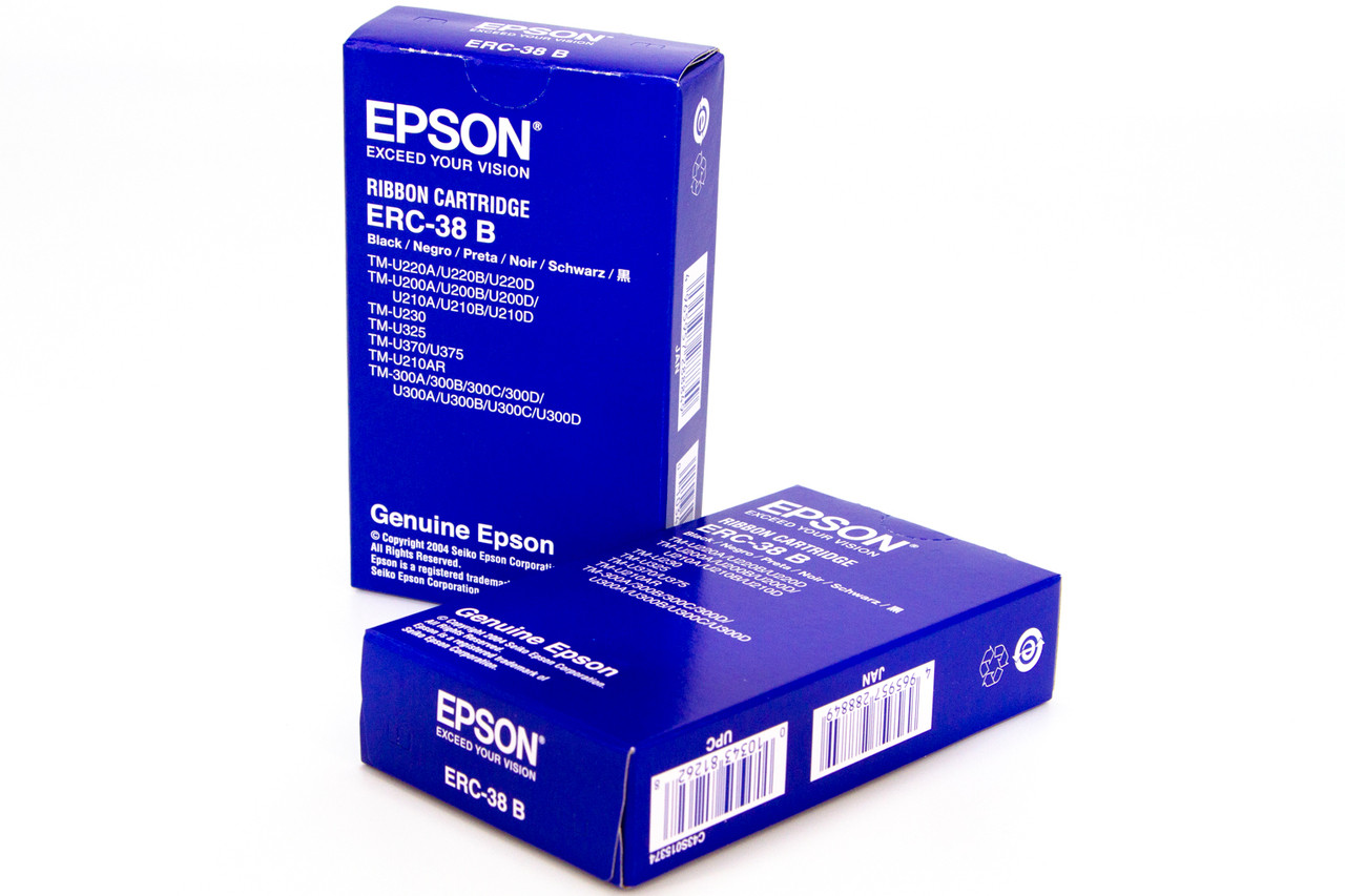 Genuine Epson Black/Red Print Ribbon (ERC-38BR), 10 Ribbons