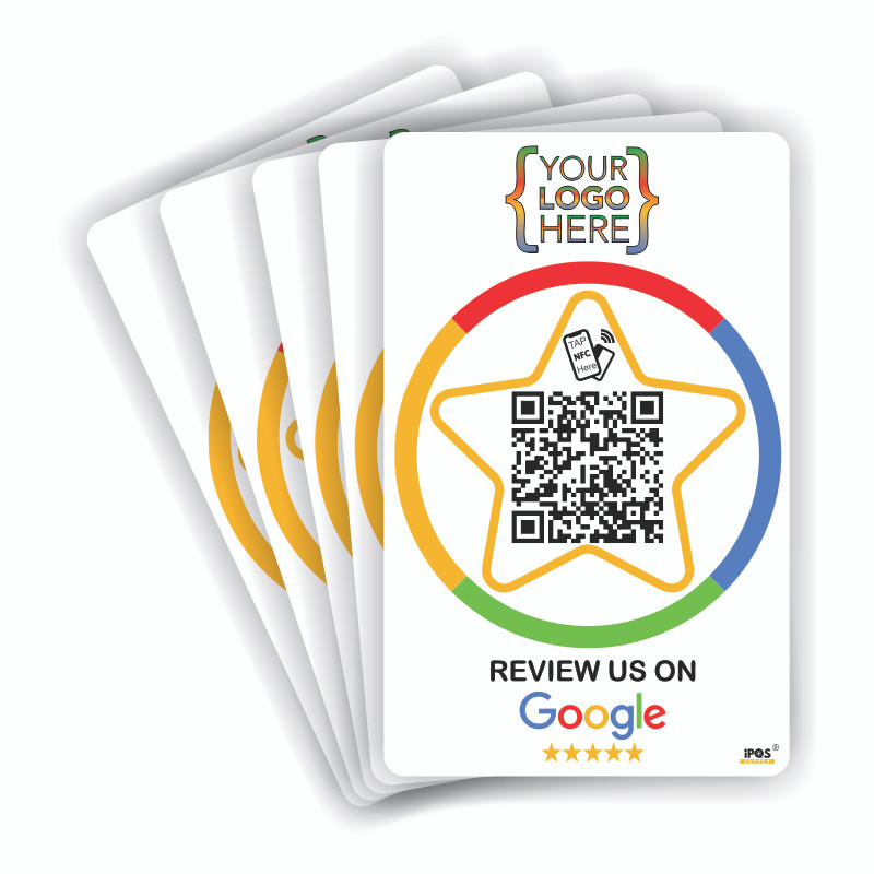 NFC Tap Cards for Google Reviews - With QR Code And Business Logo