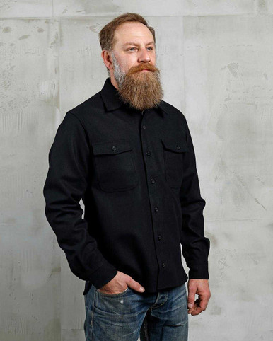 Pike Brothers 1943 CPO Shirt Black Wool - Baffle Haus