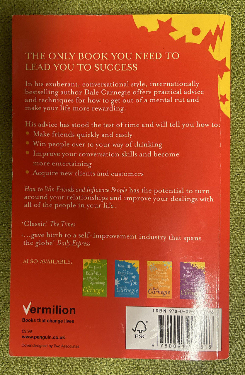 How to Win Book - Friends and Influence People by Dale Carnegie ...