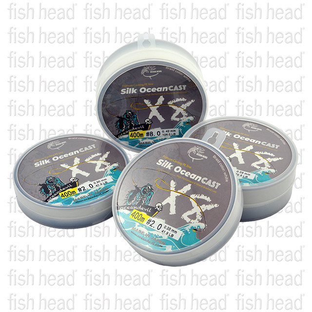 Ocean Devil SilkOcean Cast White Braided Fishing Line - Fish Head