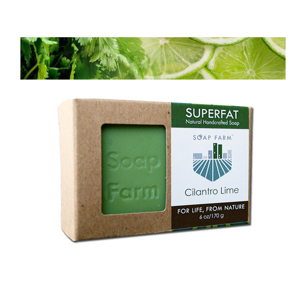 SUPERFAT Natural Handcrafted Soap, 6 oz Bar, Cilantro Lime - Soap Farm