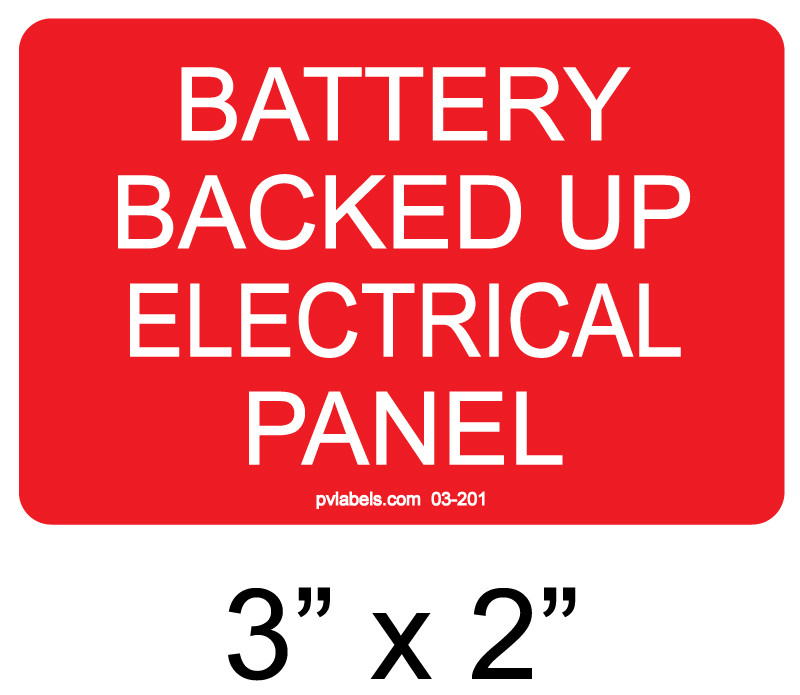 PLACEMENT - BATTERY SYSTEMS - PV Labels