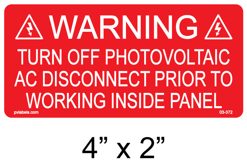 Emergency Disconnect Label - Item #03-396 | PV Labels