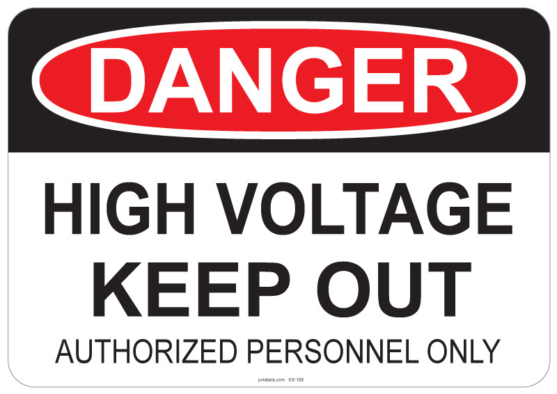 53-109 | SOLAR LABEL - DANGER - (VOLTAGE SYMBOL) | PV LABELS