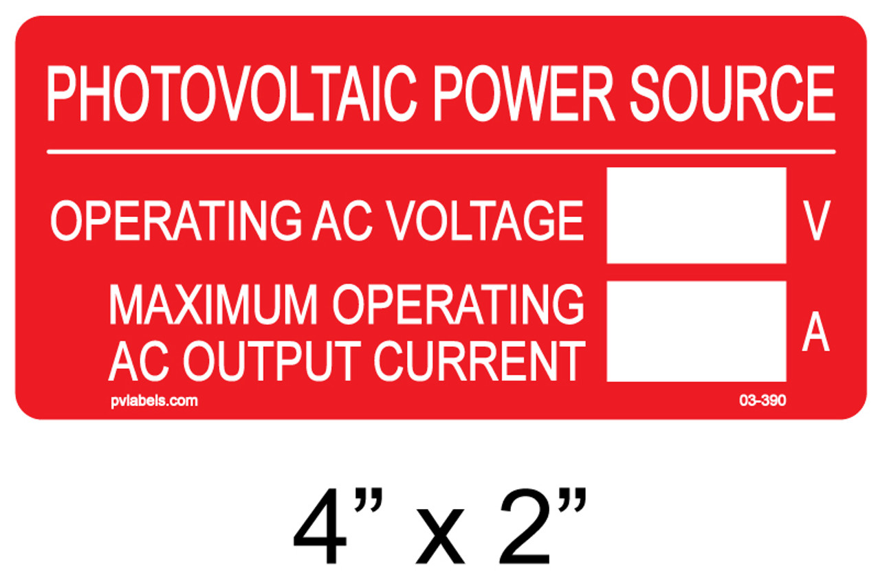 05-208 | SOLAR LABEL - DIRECT CURRENT - PHOTOVOLTAIC NEC 2017 690.53 | PV LABELS