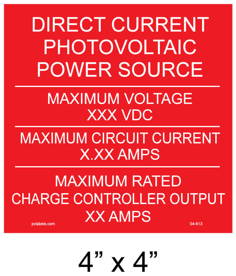 Custom Solar Placards and Labels