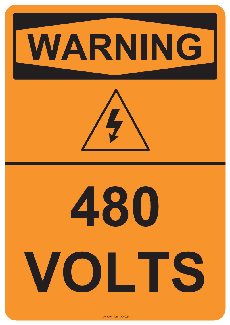 480 Volts Danger Labels