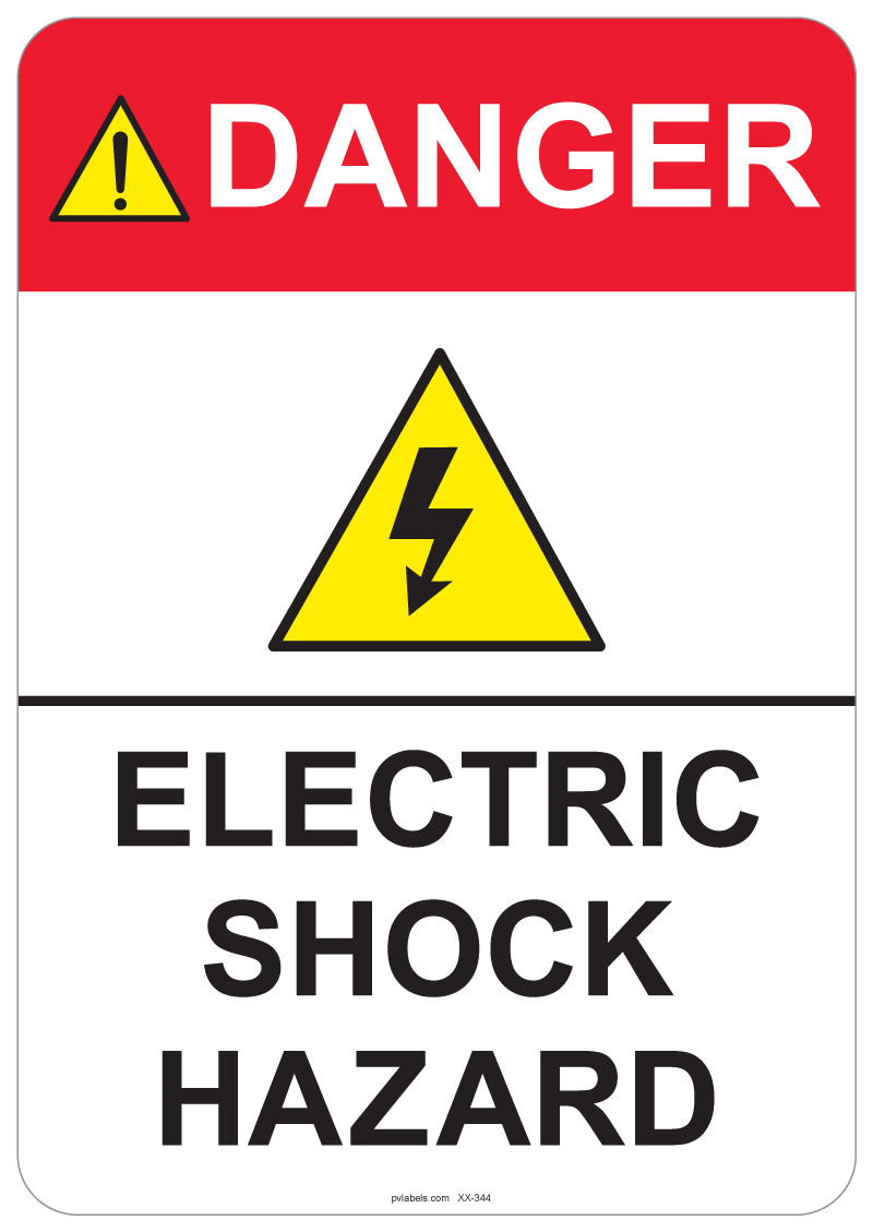OSHA DANGER: Shock Triangle Electric | PV Labels 55-344