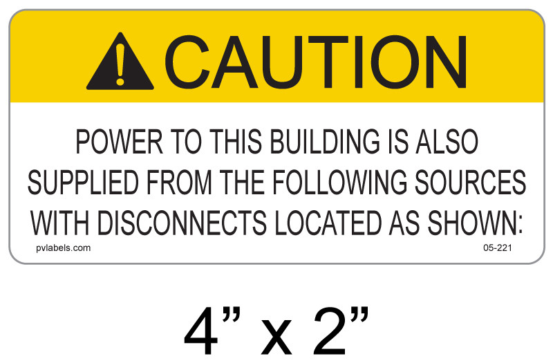 05-221 | SOLAR LABEL - CAUTION POWER TO THIS | PV LABELS