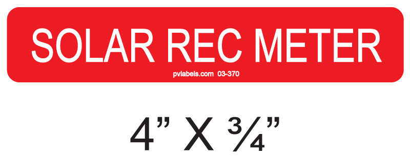 03-370 | SOLAR LABEL - SOLAR REC METER | PV LABELS