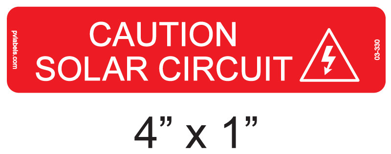 03-330 | SOLAR LABEL - CAUTION SOLAR CIRCUIT 690.4(F) | PV LABELS