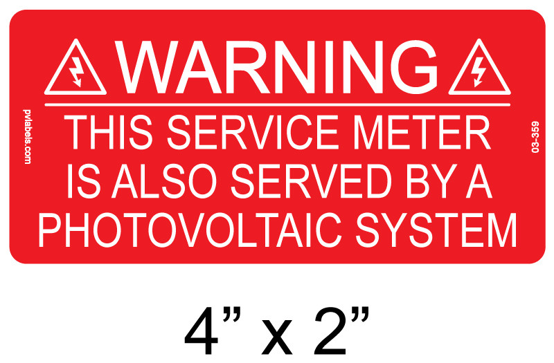 PLACEMENT - SERVICE METER - PV Labels