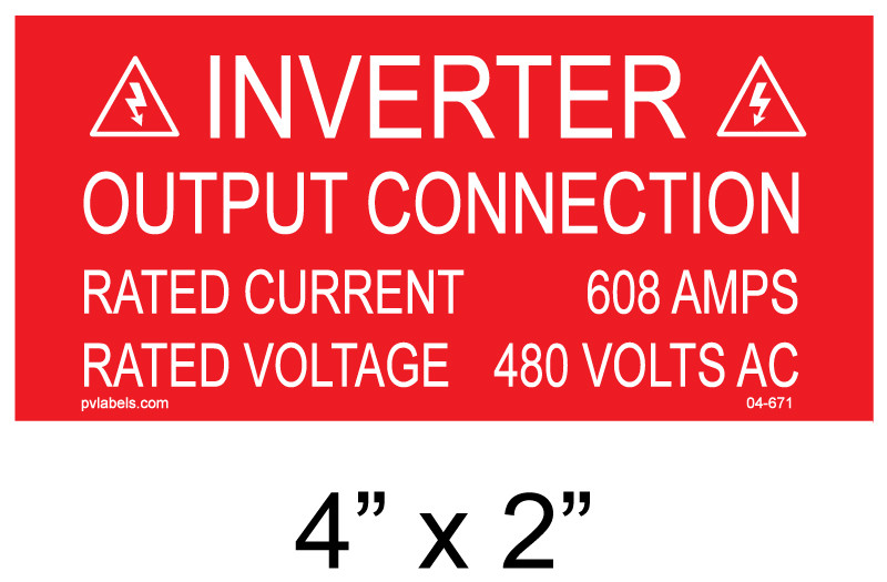 PLACEMENT - INVERTER - PV Labels