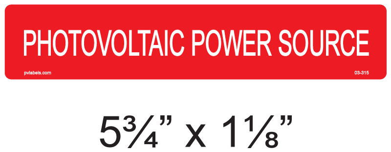 03-303 | SOLAR LABEL - MAXIMUM DC VOLTAGE- OF NEC 2020 690.53 | PV LABELS