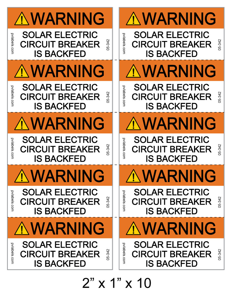 05-347 | SOLAR LABEL - WARNING -PHOTOVOLTAIC - POWER | PV LABELS