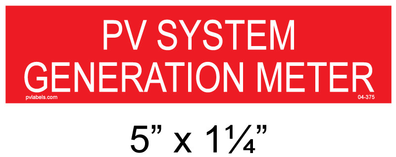 PLACEMENT - kWh METER - PV Labels