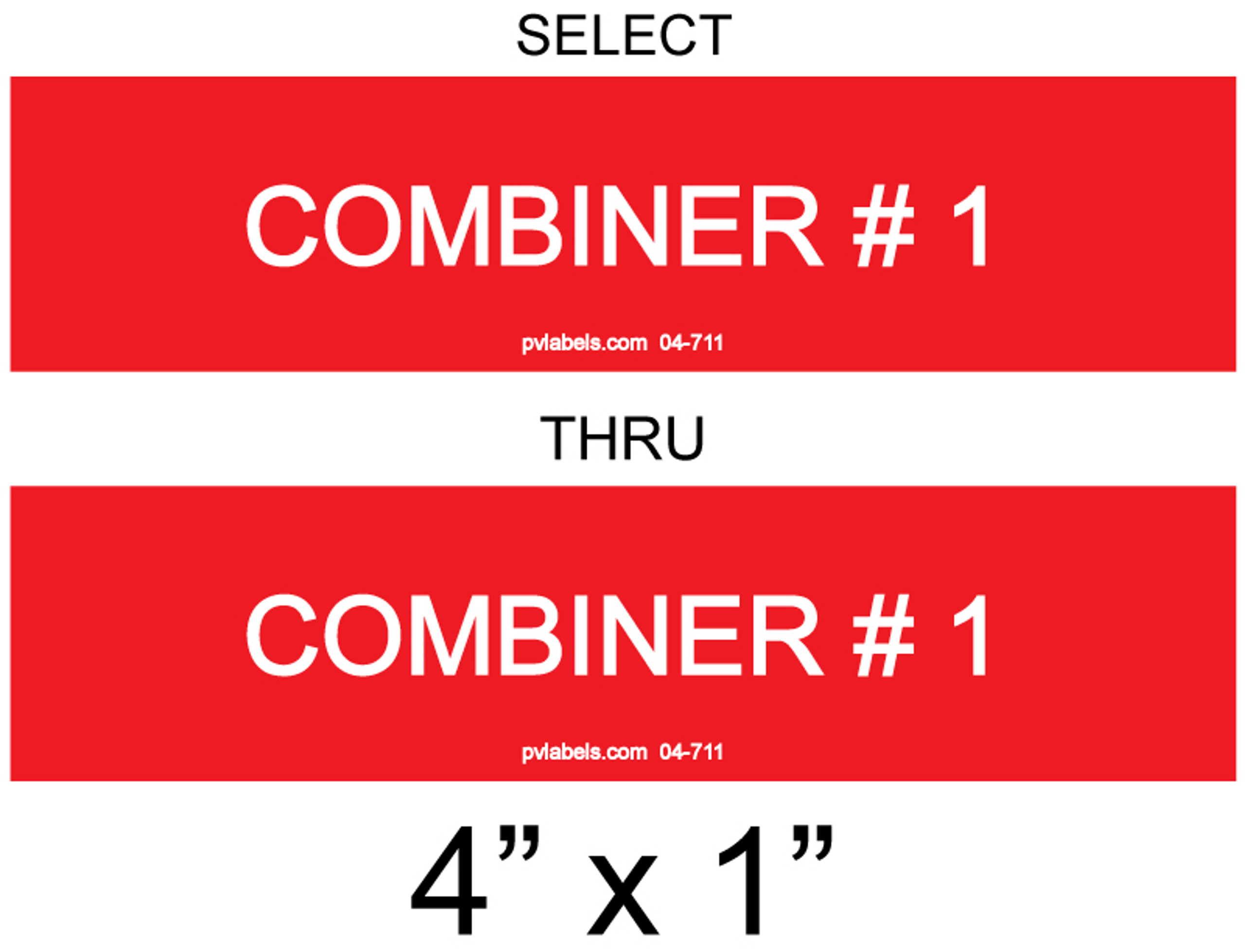 PLACEMENT - DC COMBINER BOX - PV Labels