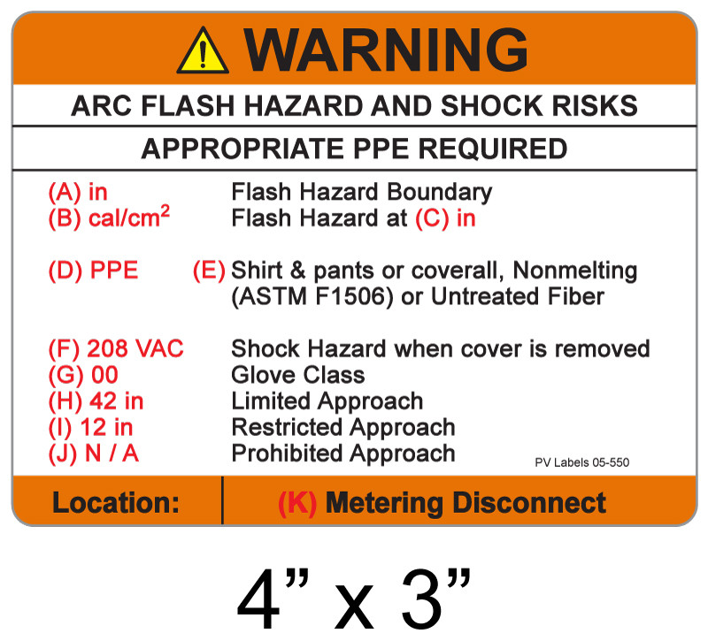Arc Flash Hazard Labels