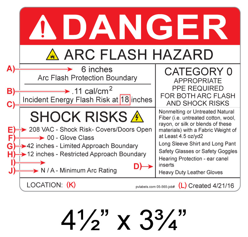 Arc Flash Hazard Labels