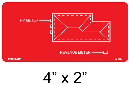 03-202 | SOLAR LABEL - PV METER- REVENUE METER | PV LABELS