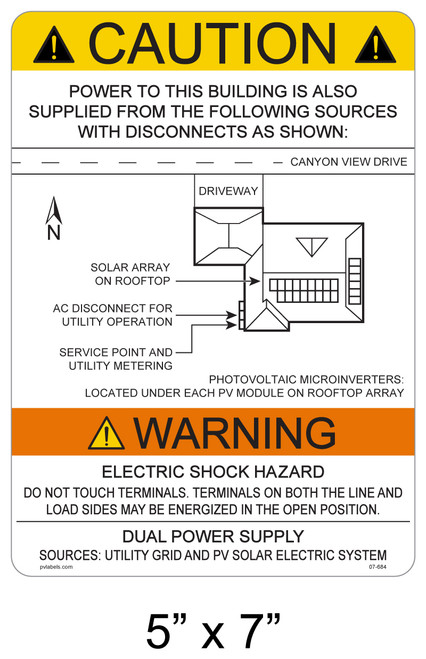 07-116 | SOLAR METAL SIGN - PHOTOVOLTAIC SYSTEM - AC NEC 2014 690.54 ...