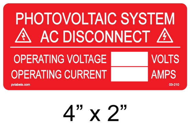 Write in Solar Labels from PV Labels