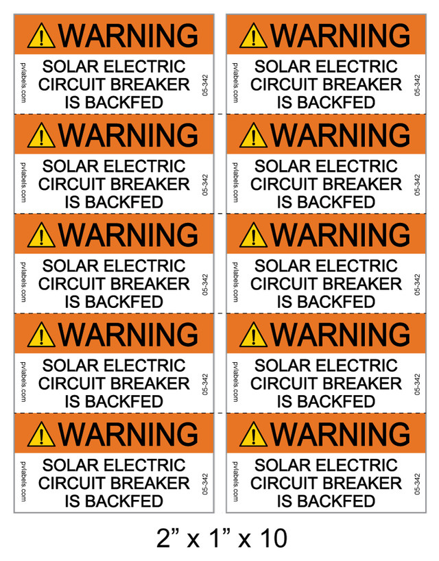 03-342 | SOLAR LABEL - SOLAR ELECTRIC - CIRCUIT | PV LABELS