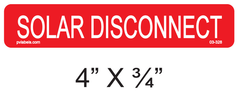 PLACEMENT - DC DISCONNECT - PV Labels