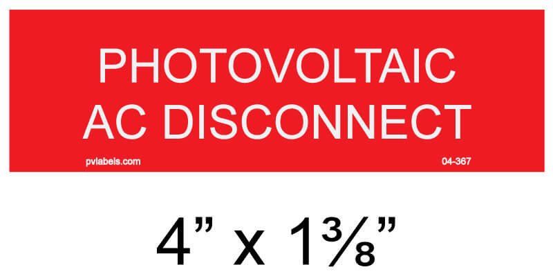 Photovoltaic Solar Breaker | PV Labels