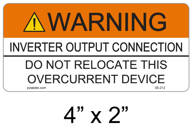 240V AC Label - Voltage Orange with 11/16" Black Letters