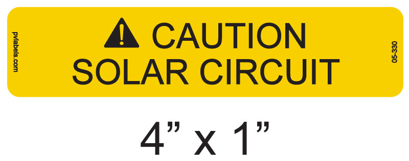 05-330 | SOLAR LABEL - CAUTION SOLAR CIRCUIT 690.4(F) | PV LABELS