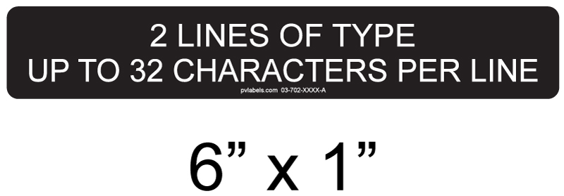 03-702 | SOLAR CUSTOM LABEL - TWO LINE - 1/4" | PV LABELS