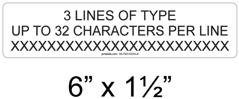 03-703 | SOLAR CUSTOM LABEL - THREE LINE - 1/4" | PV LABELS